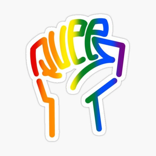 "Queer power rainbow version" Sticker for Sale by Yasimuf | Redbubble