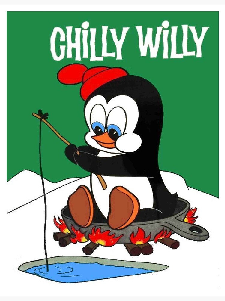 "CHILLY WILLY : Vintage Super Penguin Cartoon Abstract Character Print ...