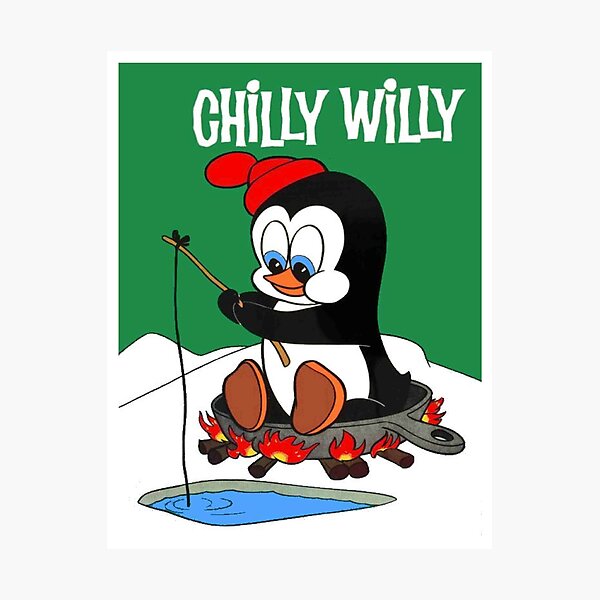"CHILLY WILLY : Vintage Super Penguin Cartoon Abstract Character Print ...