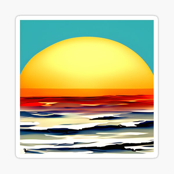 "Ocean Sunrise" Sticker for Sale by lostcauseblue | Redbubble