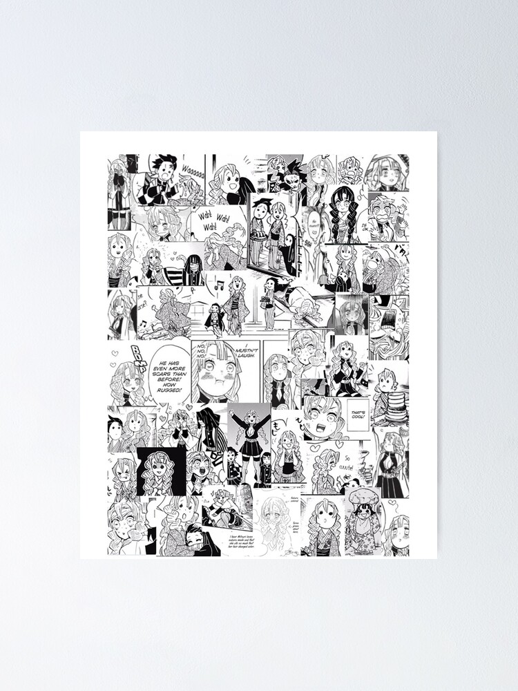"Demon Slayer Mitsuri Kanroji Collage Graphic " Poster by VintCondition ...