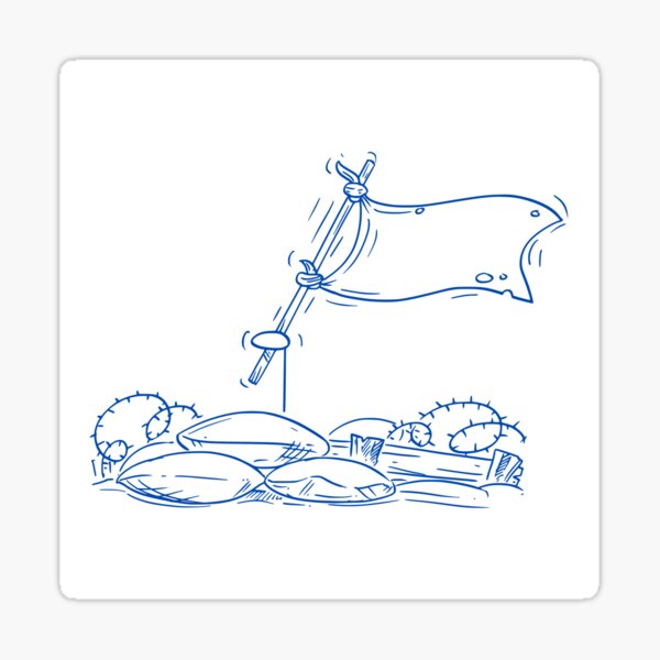 "Stickman at Peace - Surrender - White Flag - Give Up" Sticker by ...