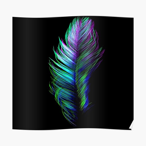"colorful feather digital art drawing " Poster for Sale by CryptoHut ...