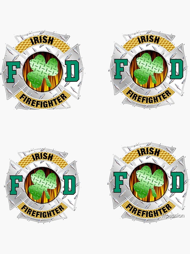 "Irish Firefighter Stickers - 4-per sheet" Sticker by ffpassion | Redbubble