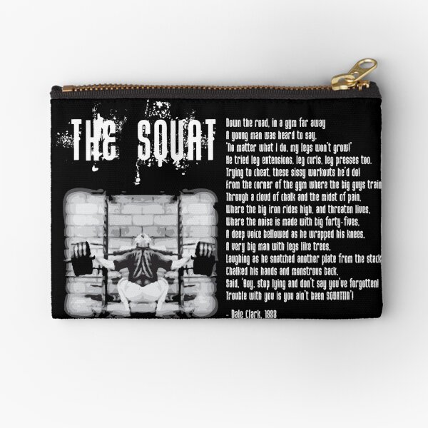 "The Squat Poem" Zipper Pouch for Sale by mchanfitness | Redbubble