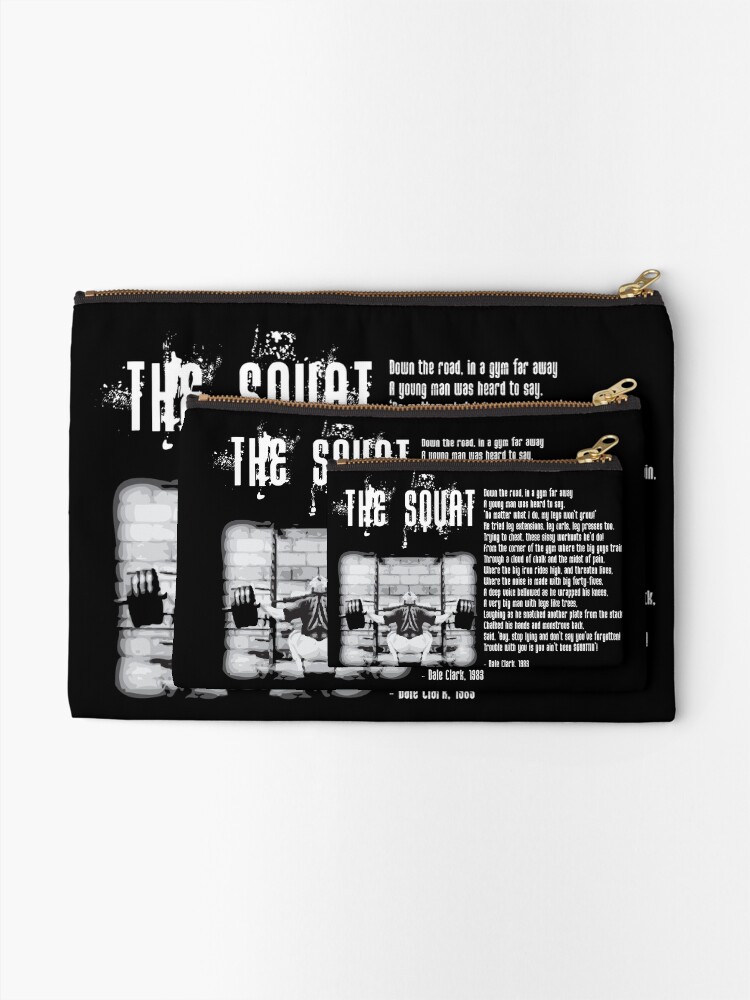 "The Squat Poem" Zipper Pouch for Sale by mchanfitness | Redbubble