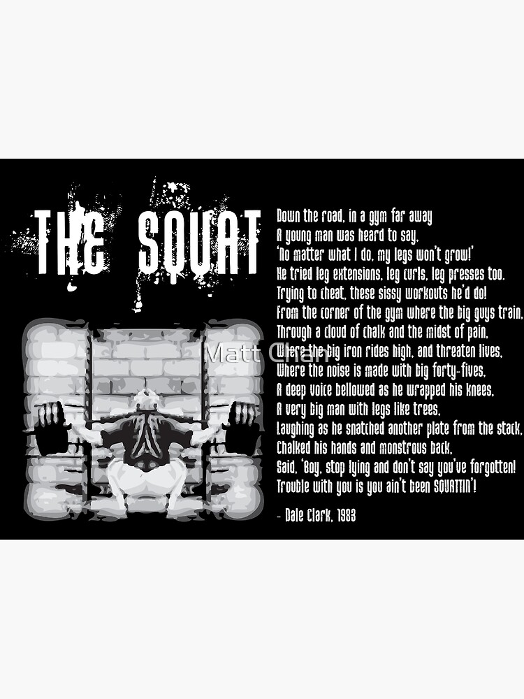 "The Squat Poem" Poster for Sale by mchanfitness | Redbubble