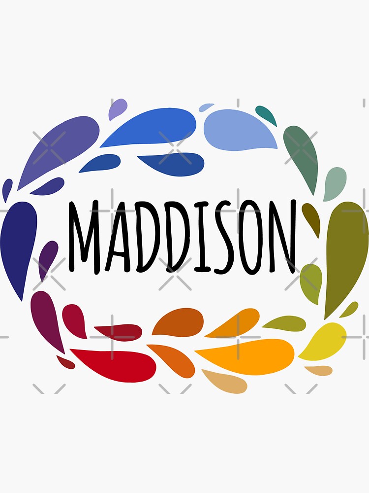 "Maddison Name Cute Colorful Gift Named Maddison" Sticker by kindxinn ...