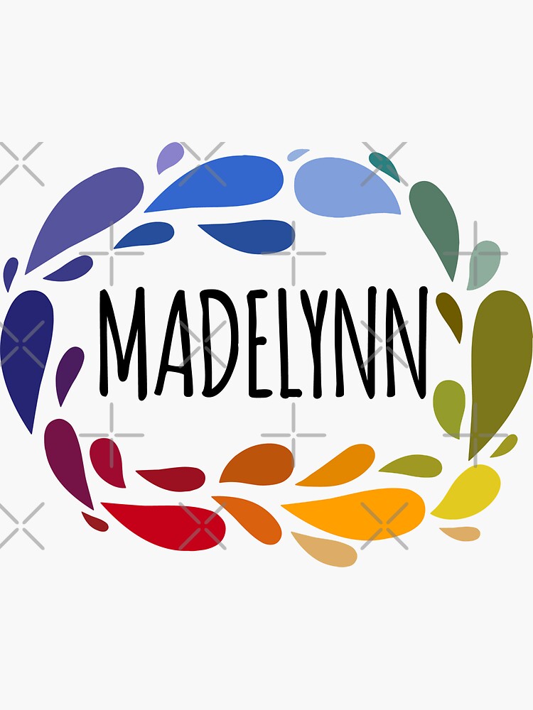"Madelynn Name Cute Colorful Gift Named Madelynn" Sticker for Sale by ...