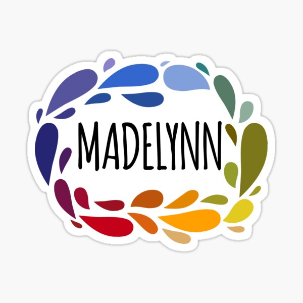 "Madelynn Name Cute Colorful Gift Named Madelynn" Sticker for Sale by ...
