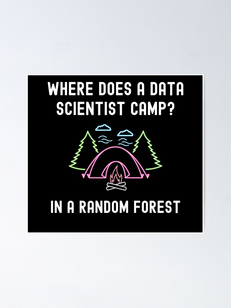 "Data Scientist Camping Random Forest Algorithm" Poster by Hitokami ...