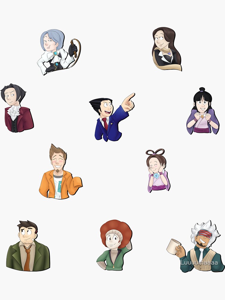 "Ace Attorney" Sticker for Sale by Luuuumaaaa | Redbubble
