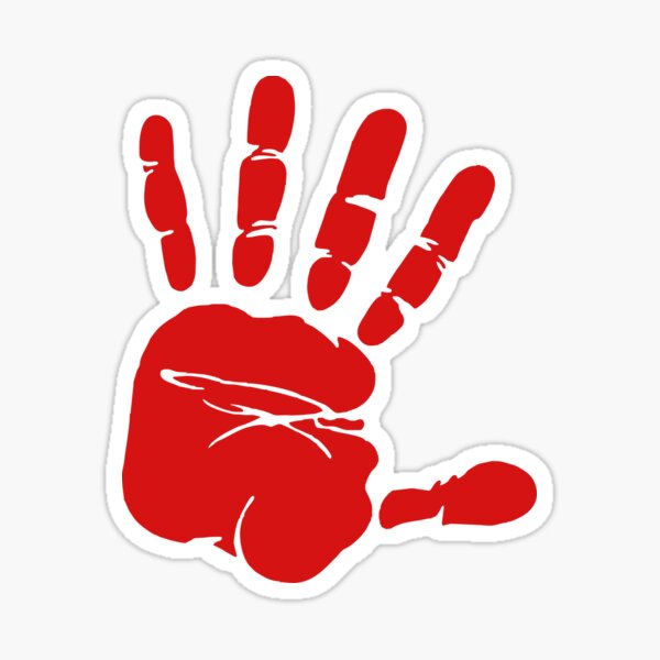"Stop Hand Handprint " Sticker for Sale by Mydesignology | Redbubble
