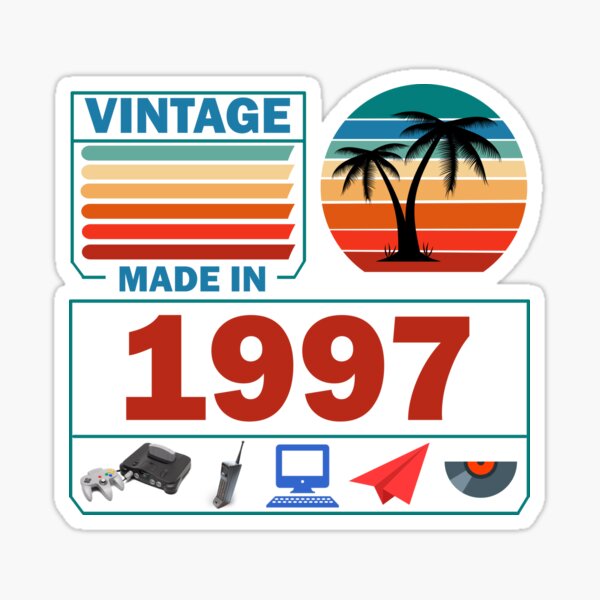"Vintage Aged Made in 1997" Sticker by khalifah97 | Redbubble