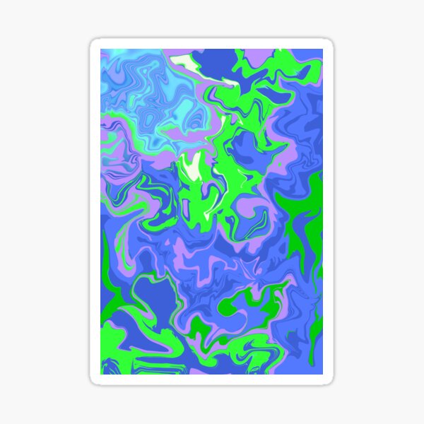 "Blue and Green Abstract" Sticker by DPZT | Redbubble