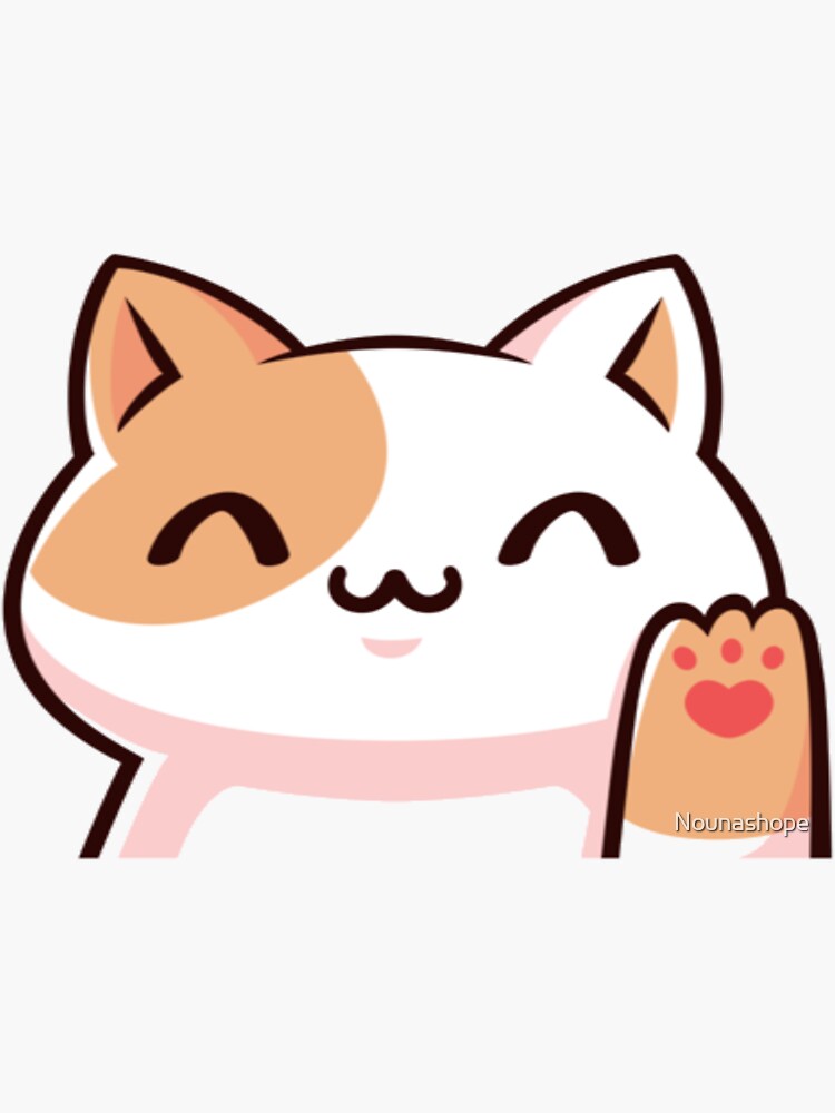 "cute cat ohayo" Sticker for Sale by Nounashope | Redbubble