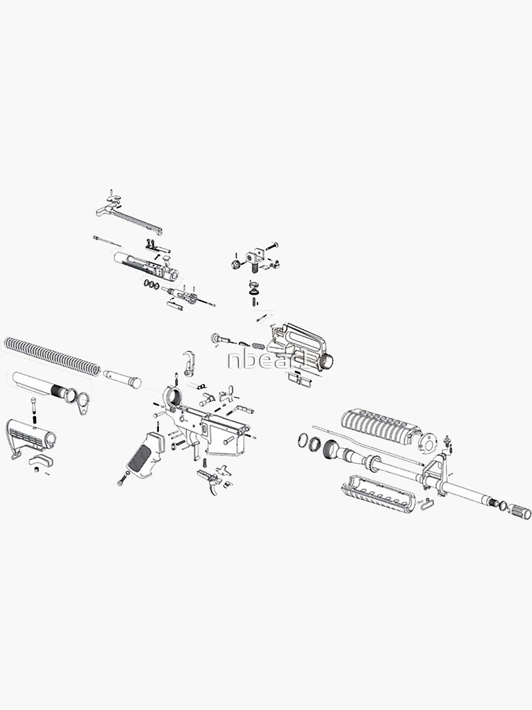 "AR-15 Exploded View" Sticker for Sale by nbear1 | Redbubble