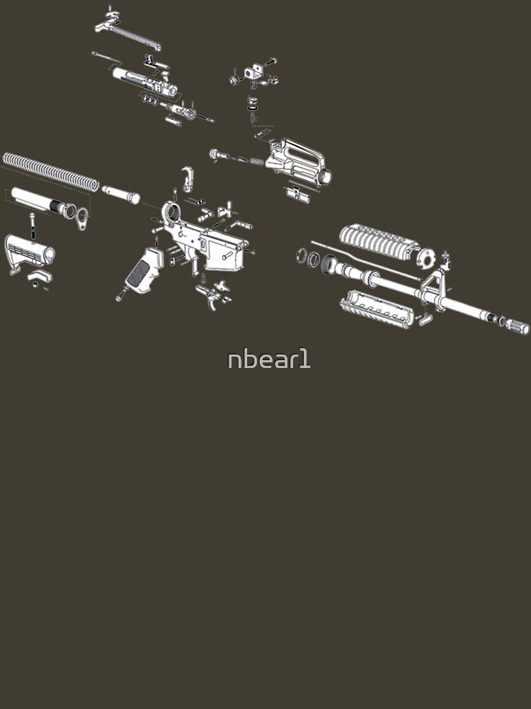 "AR-15 Exploded View" T-shirt for Sale by nbear1 | Redbubble | guns t ...