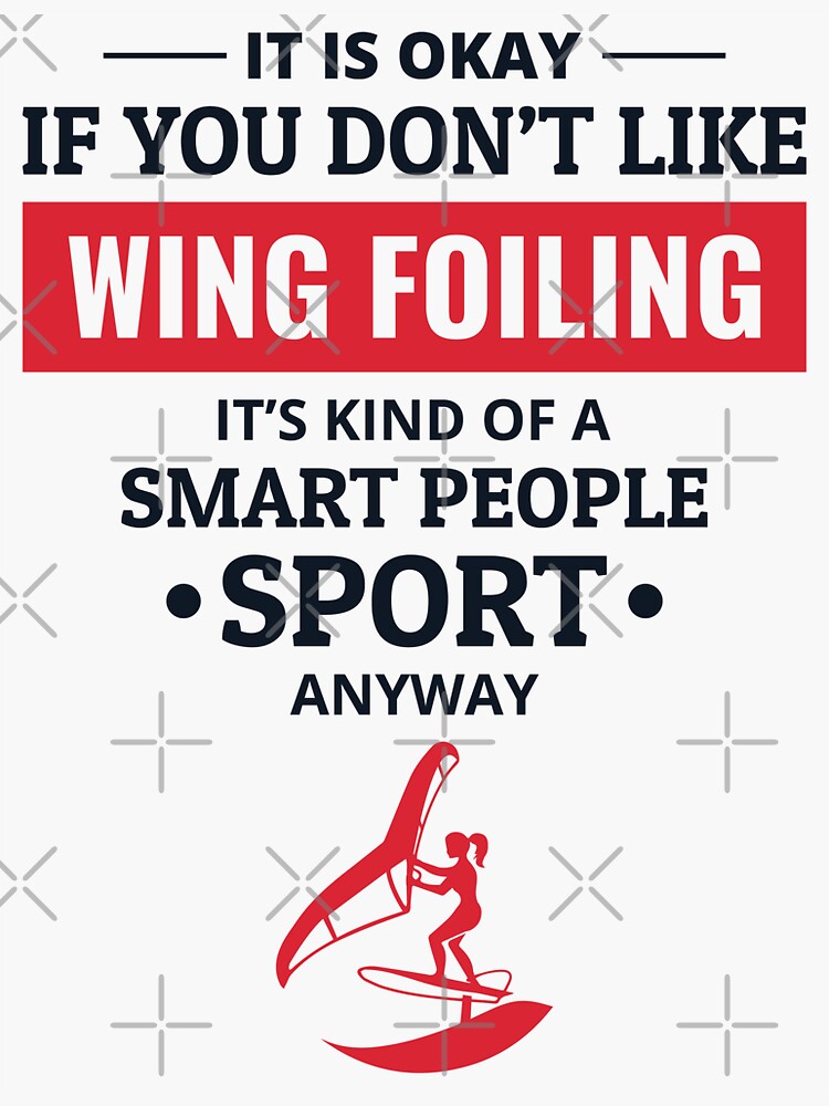 "Wing Foiling Hydrofoil Surfing Water Sports" Sticker for Sale by ...