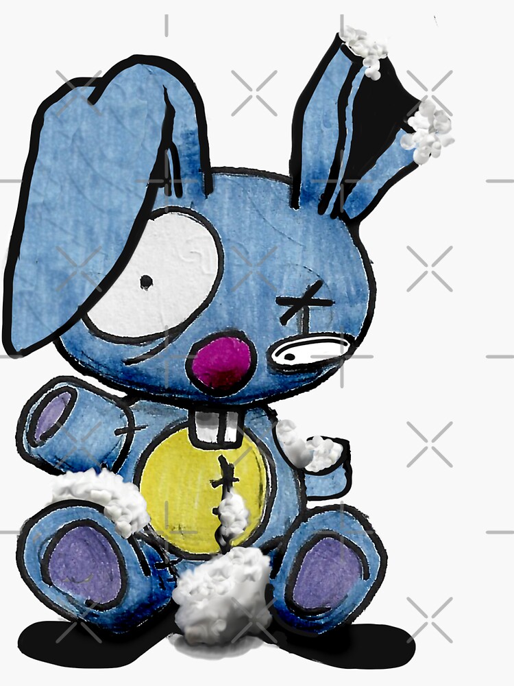 "ragged rabbit plush toy cartoon" Sticker by Jscetch | Redbubble