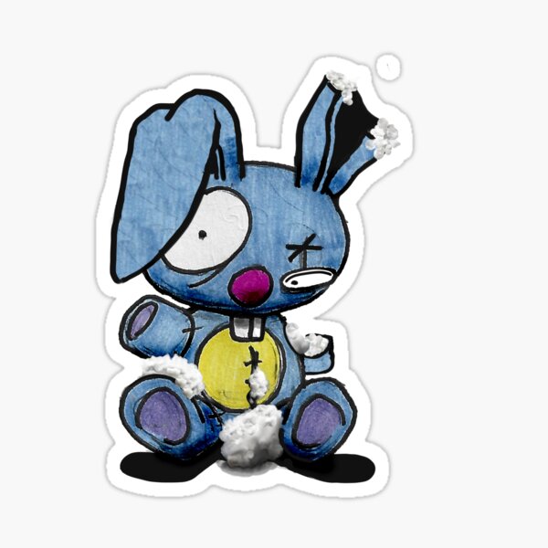 "ragged rabbit plush toy cartoon" Sticker by Jscetch | Redbubble