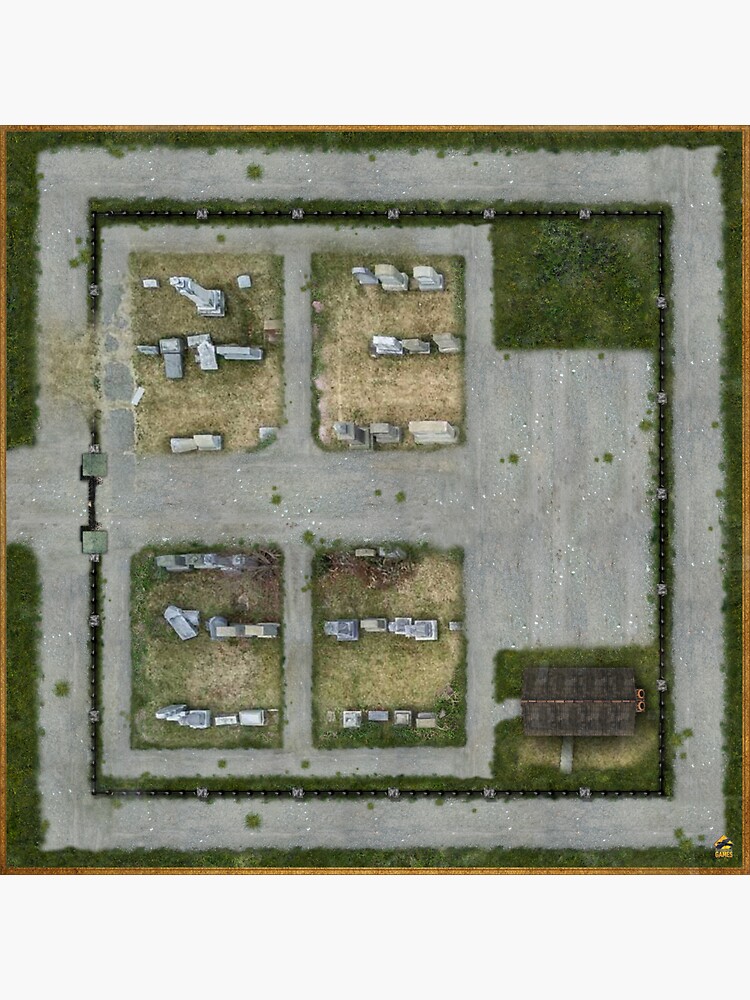 "Cemetery Design 001 Battle Map for Tabletop Gaming Miniature RPG ...
