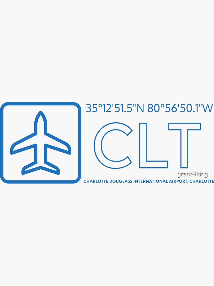 Pegatina «Código de aeropuerto CLT Gráfico internacional de la ciudad ...