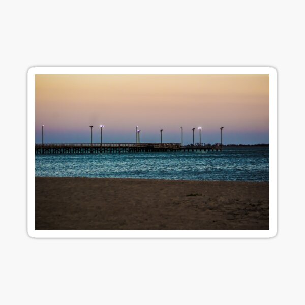 "Sunset on the Fishing Pier" Sticker for Sale by PurteePhotos | Redbubble