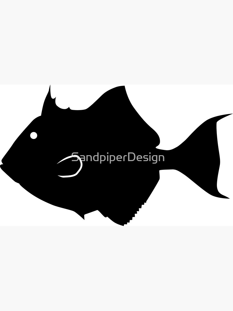 "Triggerfish Fish Silhouette (Black)" Art Print for Sale by ...