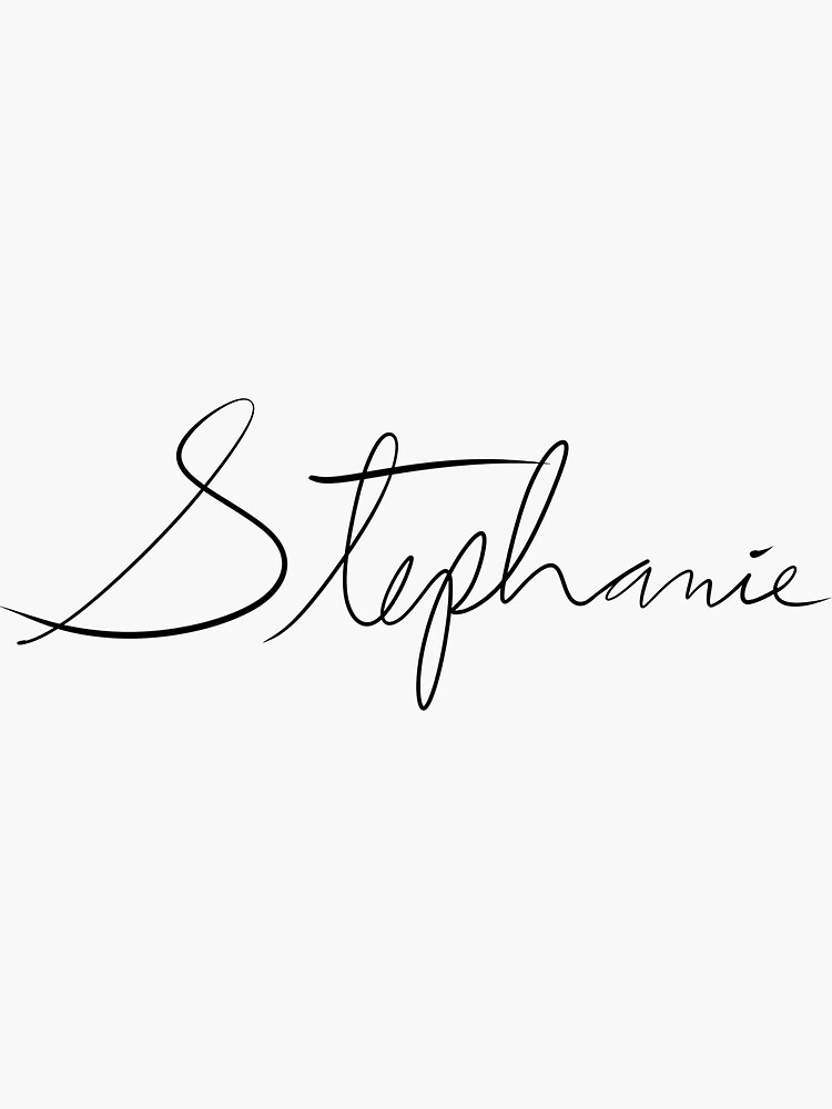 "Name Stephanie Handwritten Handwriting" Sticker by Squeegle | Redbubble