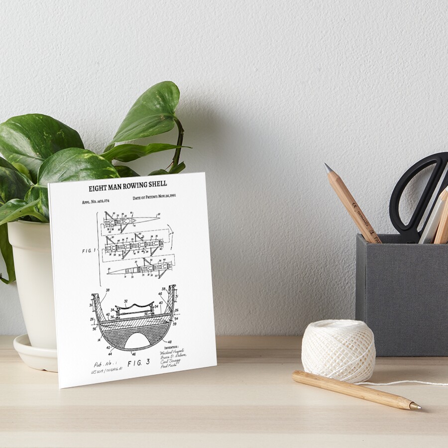 "8 Man Rowing Shell Scull Patent 1991 , eight man rowing shell boat art ...