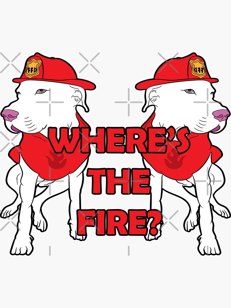 " Where's the fire?/ firefighter pug/ dog artistic design" Sticker by ...