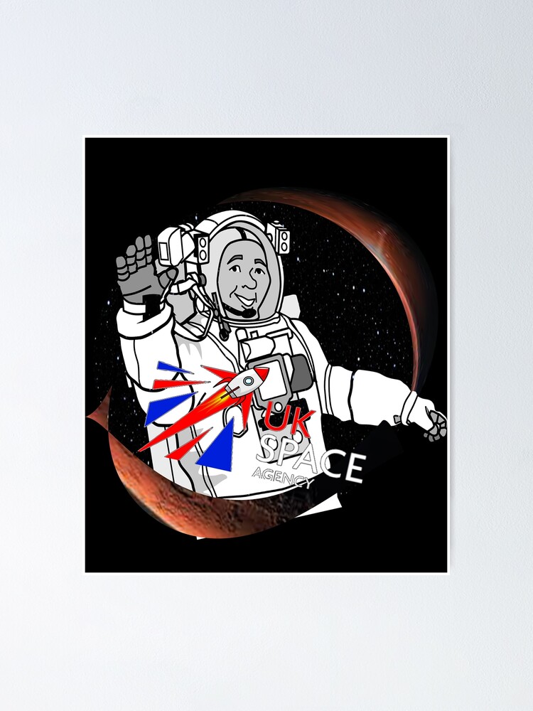 "UK Space Agency (UKSA) - vintage look, Pioneer in space" Poster for ...