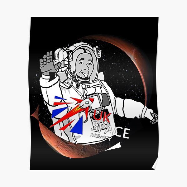 "UK Space Agency (UKSA) - vintage look, Pioneer in space" Poster for ...