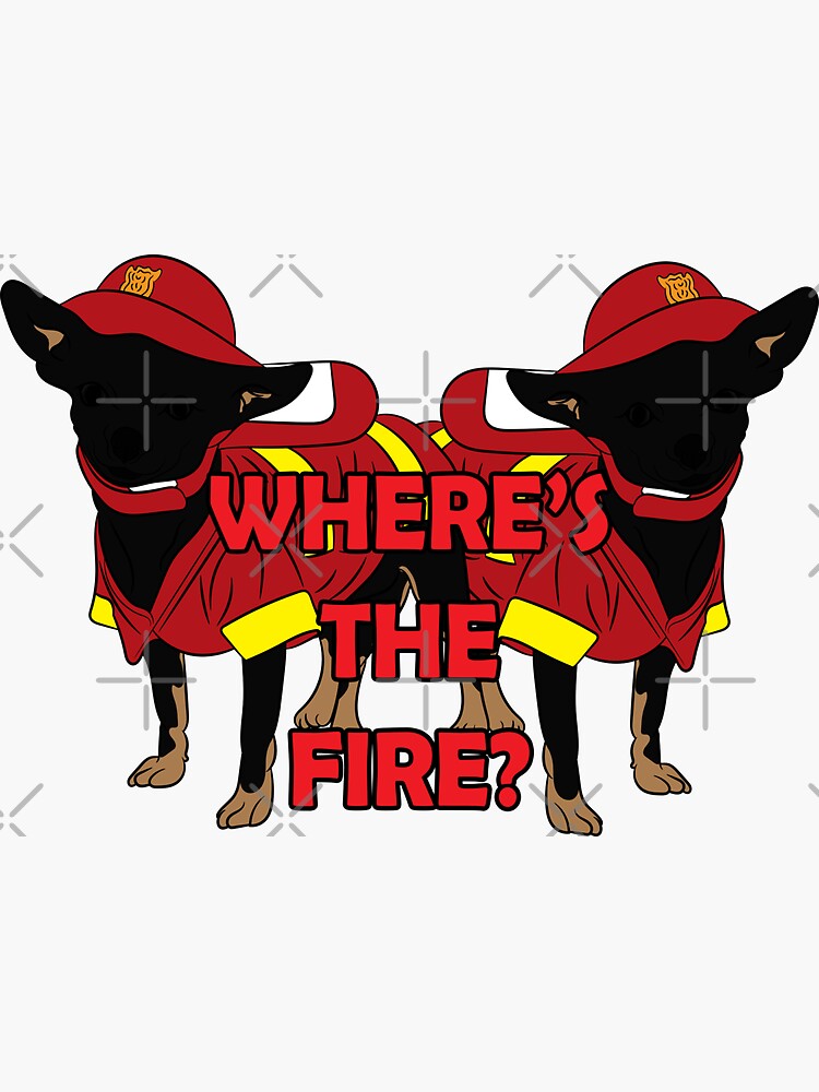 "Where's the fire?/ firefighter pug/ dog artistic design" Sticker for ...