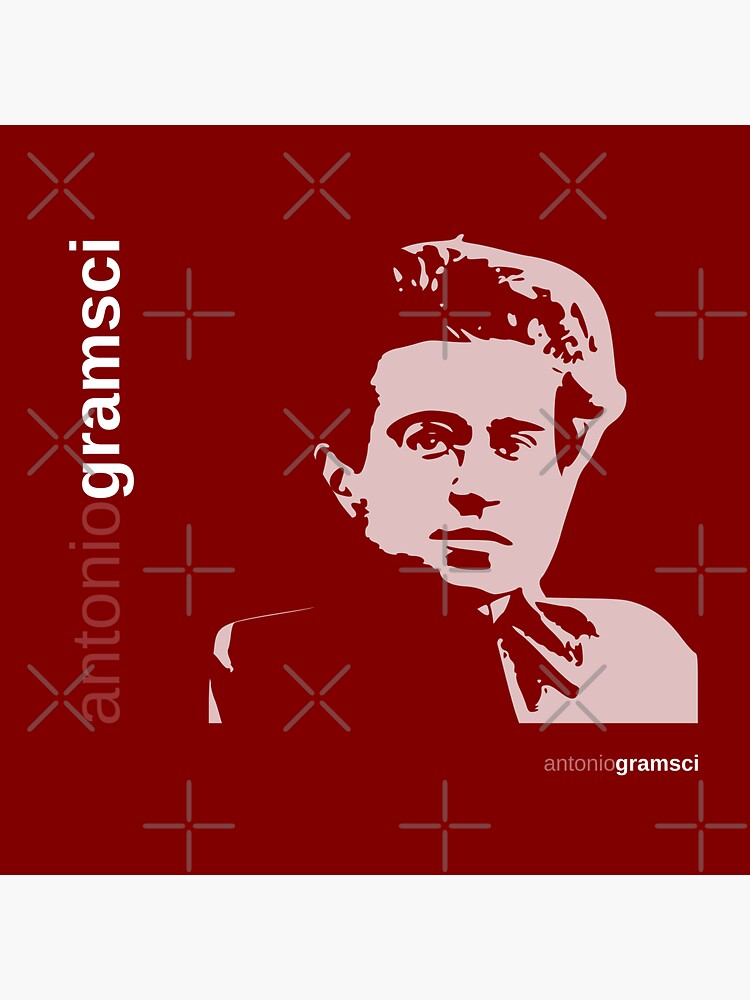 "Classic poster of Antonio Gramsci (red)" Sticker by CMYKStudio | Redbubble