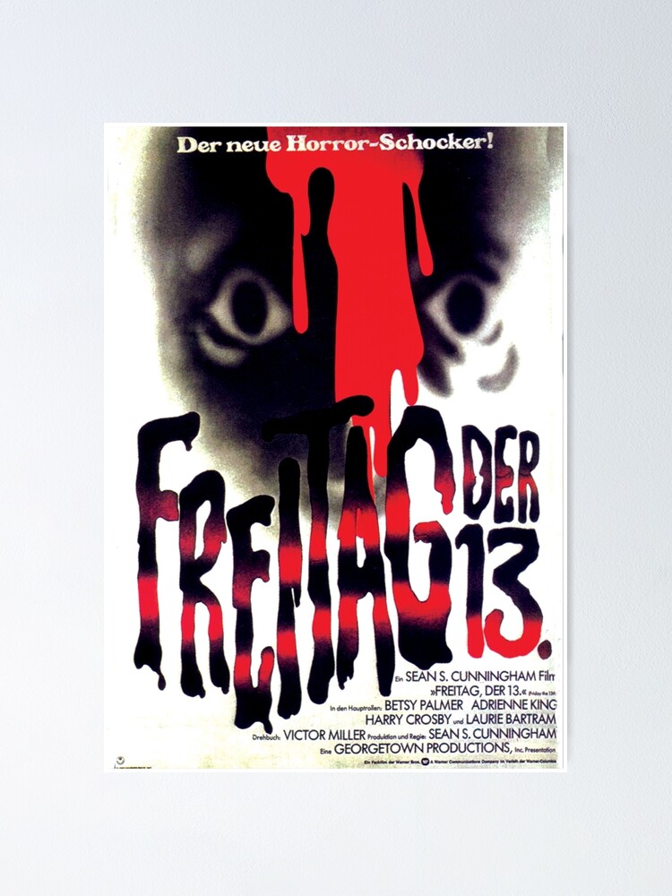 "German "Friday the 13th" Film Poster" Poster for Sale by HorrorTheatre ...