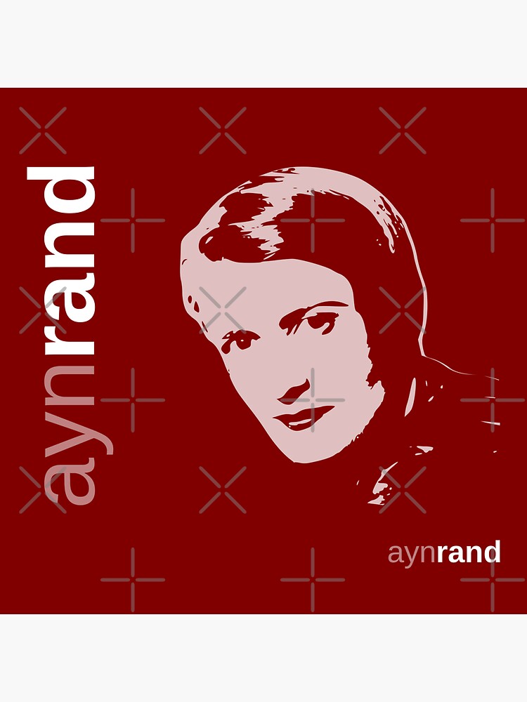 "Classic poster of Ayn Rand (red)" Sticker by CMYKStudio | Redbubble