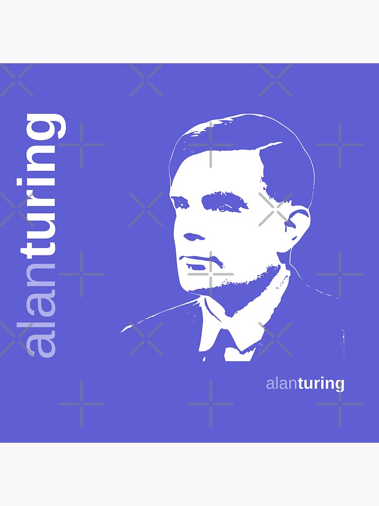 "Classic Alan Turing poster (indigo)" Sticker by CMYKStudio | Redbubble