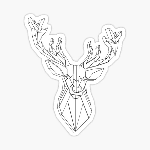 "Geometric Stag Line Art " Sticker by stephnp | Redbubble