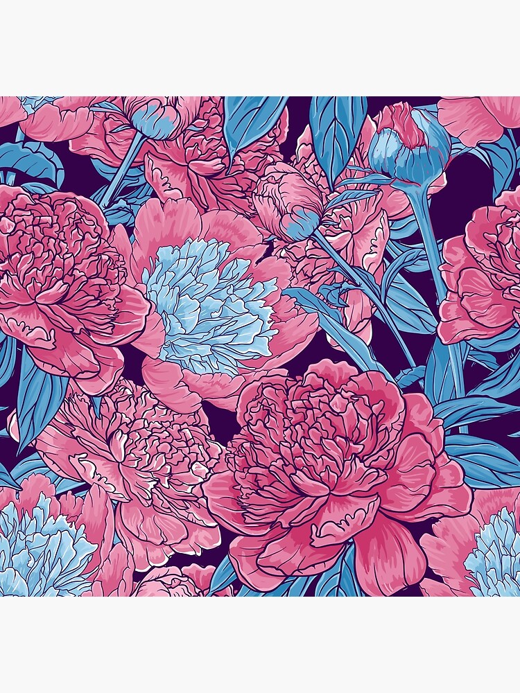 "Raspberry Peony on Purple" Poster for Sale by PinHookPrincess | Redbubble