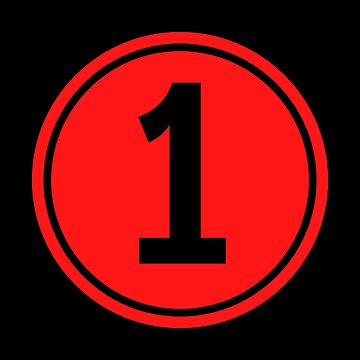 "Big Red Dot Number 1" Sticker for Sale by nocap82 | Redbubble