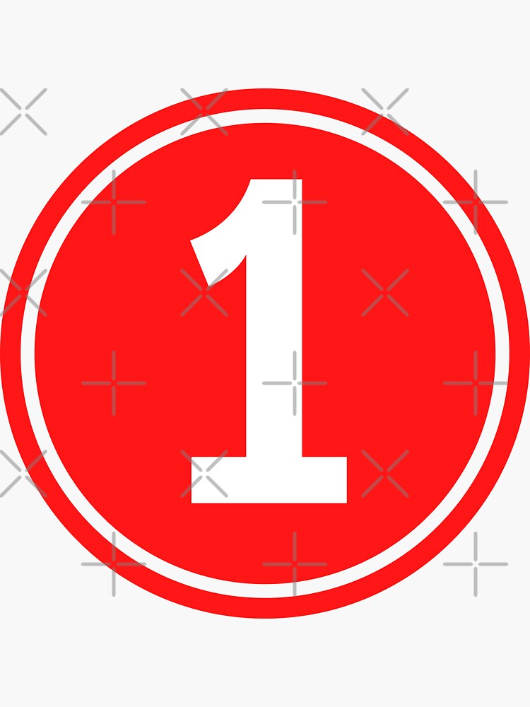 "Big Red Dot Number 1" Sticker for Sale by nocap82 | Redbubble