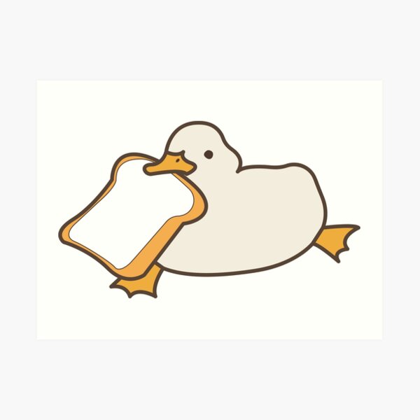 "Cute duck with bread yellow funny kawaii animals" Art Print for Sale by Yulmsss | Redbubble