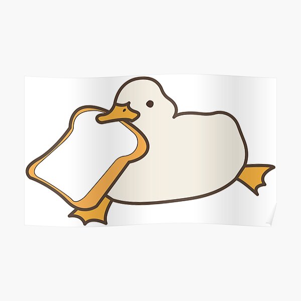 "Cute duck with bread yellow funny kawaii animals" Poster by Yulmsss | Redbubble