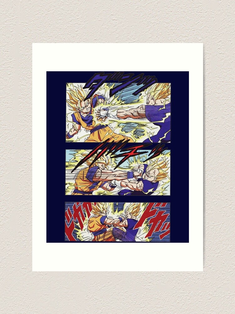 "Goku vs Majin Vegeta Manga Page" Art Print for Sale by PPKEJR | Redbubble