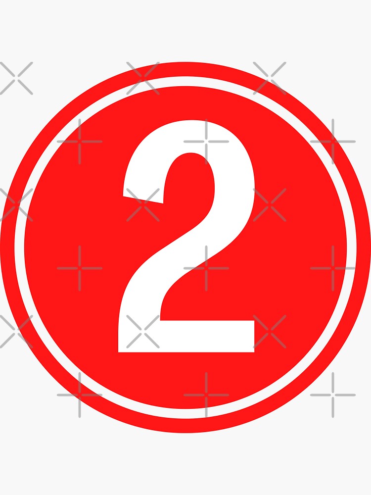 "Big Red Dot Number 2" Sticker for Sale by nocap82 | Redbubble