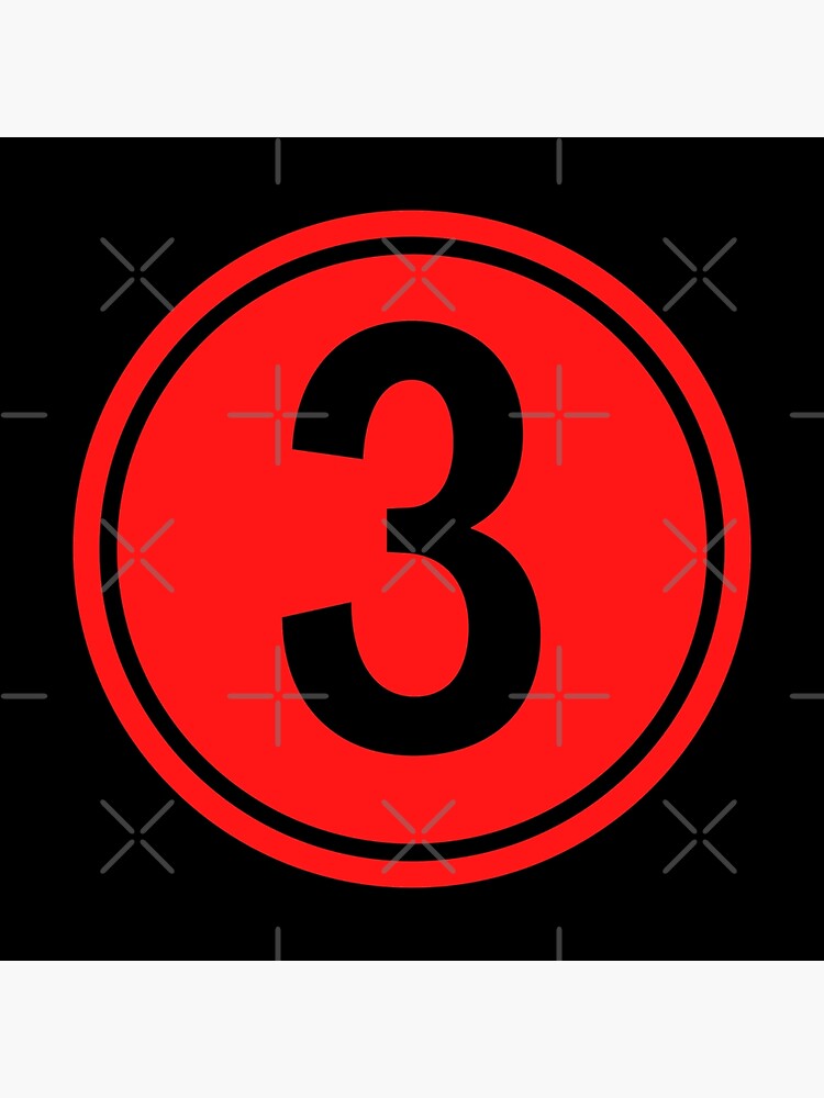 "Big Red Dot Number 3 " Poster for Sale by nocap82 | Redbubble