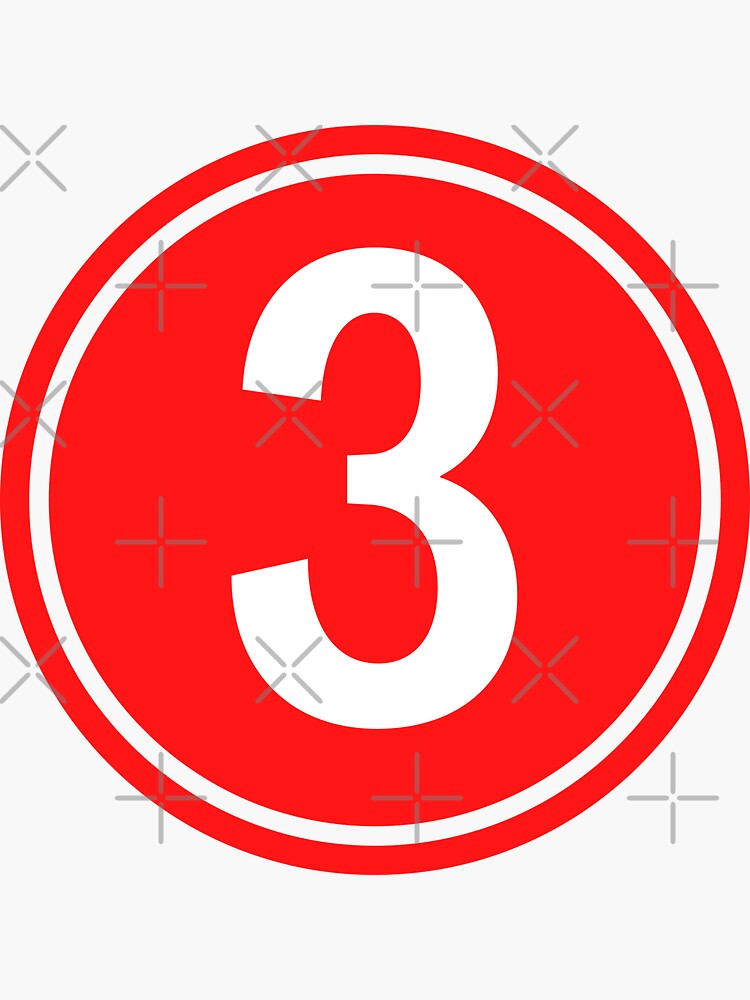 "Big Red Dot Number 3 " Sticker for Sale by nocap82 | Redbubble