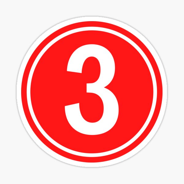 "Big Red Dot Number 3 " Sticker for Sale by nocap82 | Redbubble